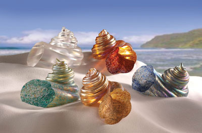 Art Glass Shell Paperweights by Michael Cohn & Molly Stone from Kela's ...