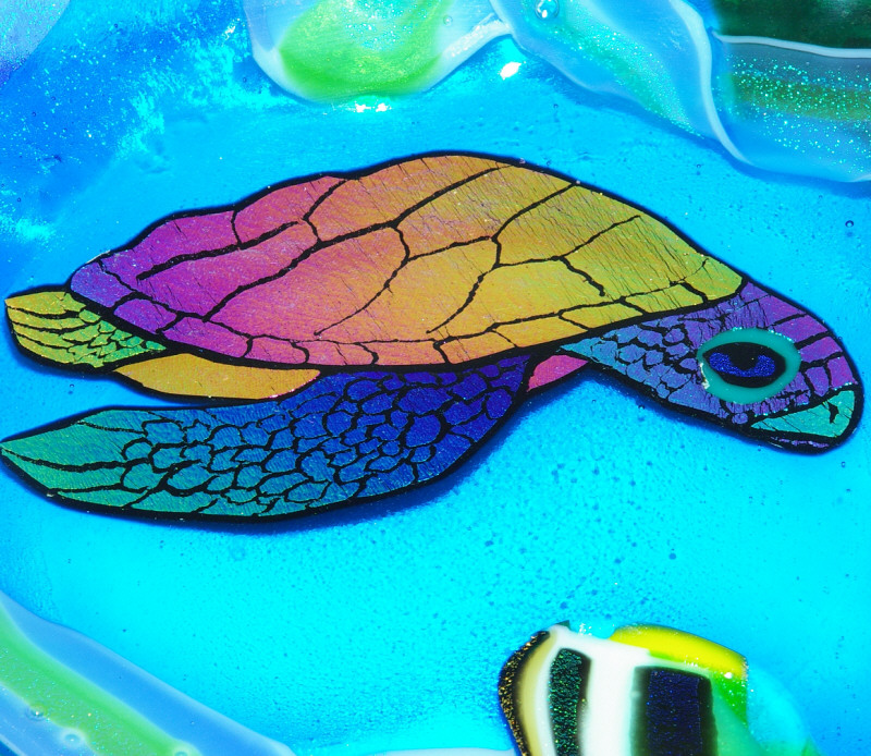 Art Glass Sea Turtle Platter from Kela's...a glass gallery on Kauai
