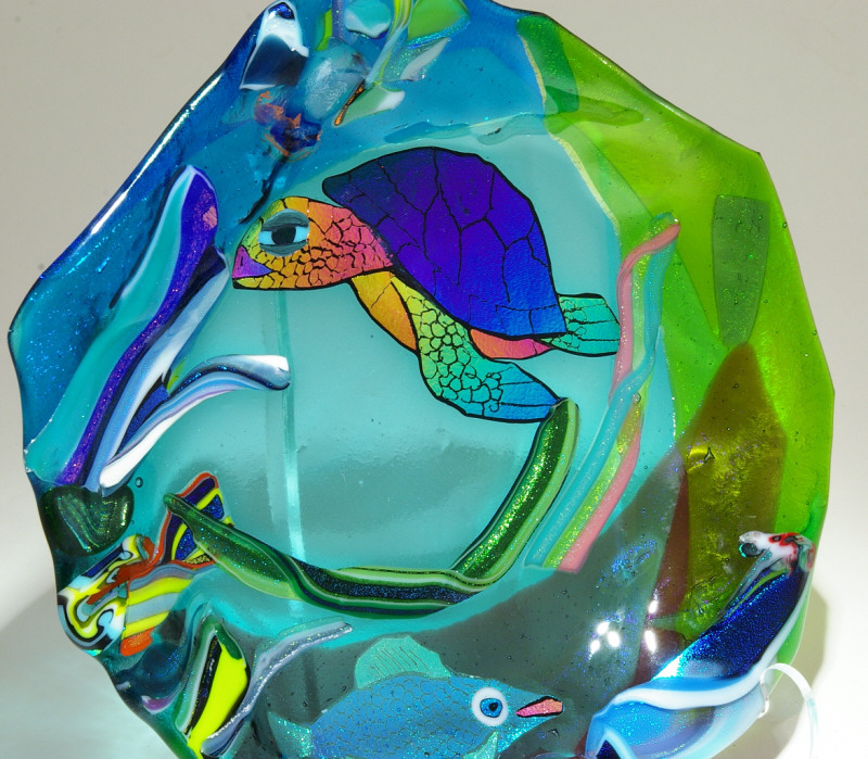 Art Glass Sea Turtle Platter from Kela's...a glass gallery on Kauai