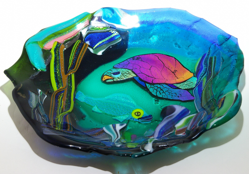 Art Glass Sea Turtle Platter from Kela's...a glass gallery on Kauai