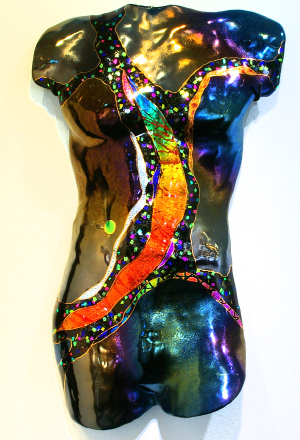 Art Glass Male Torso Sculpture from Kela's...a glass gallery on Kauaii